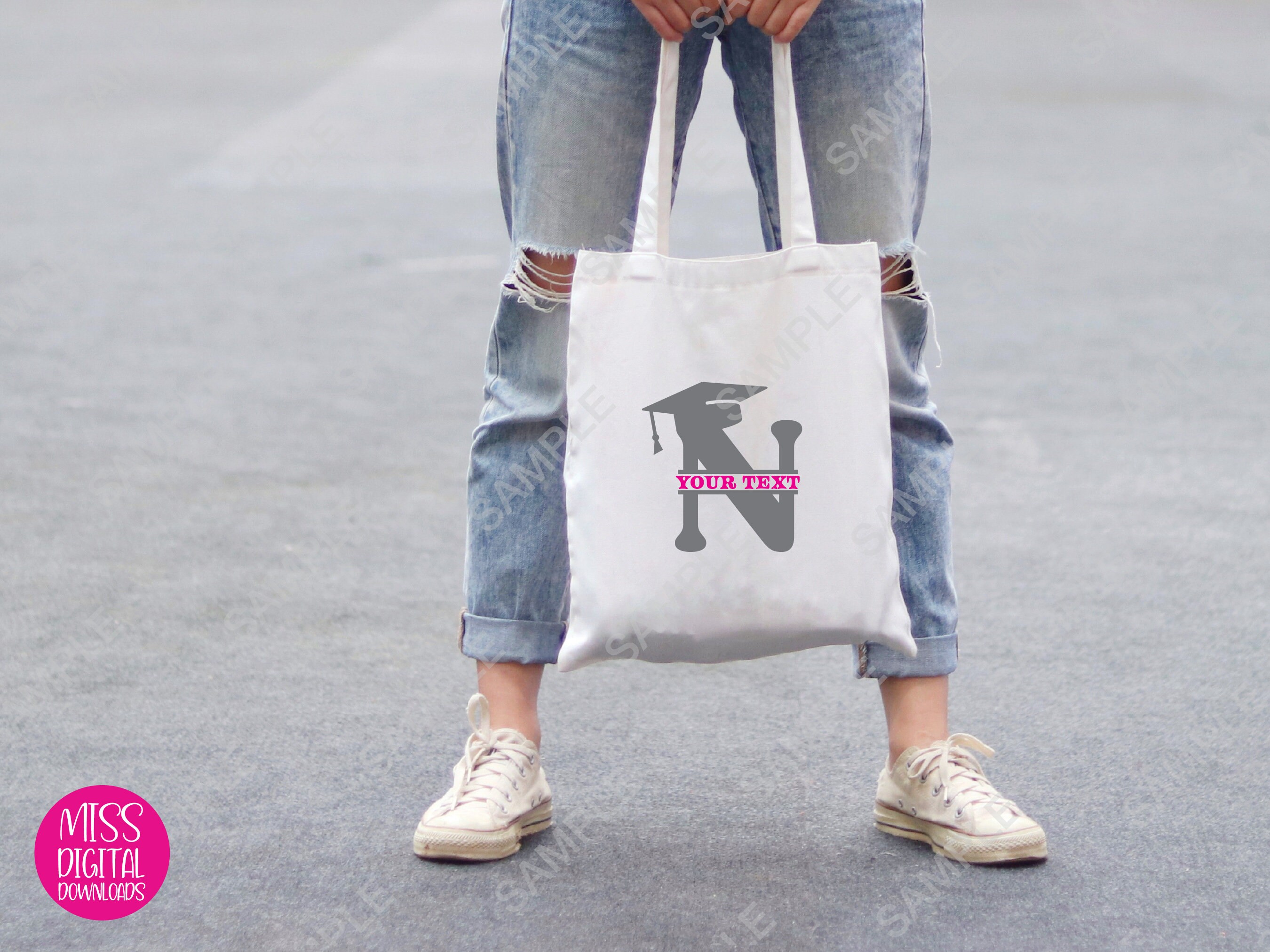 School Graduation Split Monogram SVG and PNG Cut Files: Digital ...