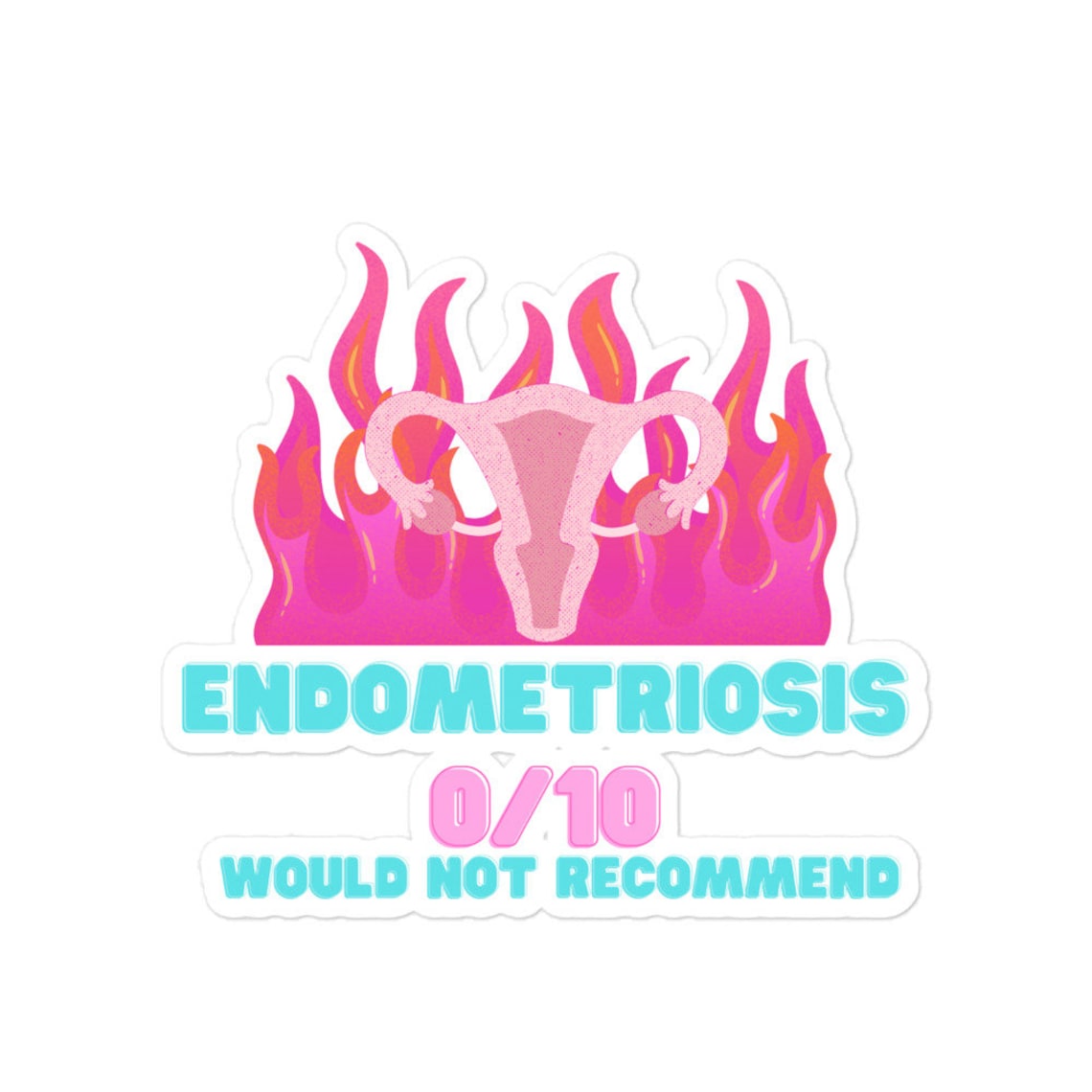 Endometriosis Cartoon Sticker - Etsy
