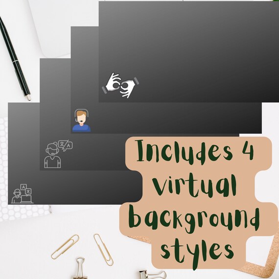 Virtual Zoom Background for Interpreters | Etsy