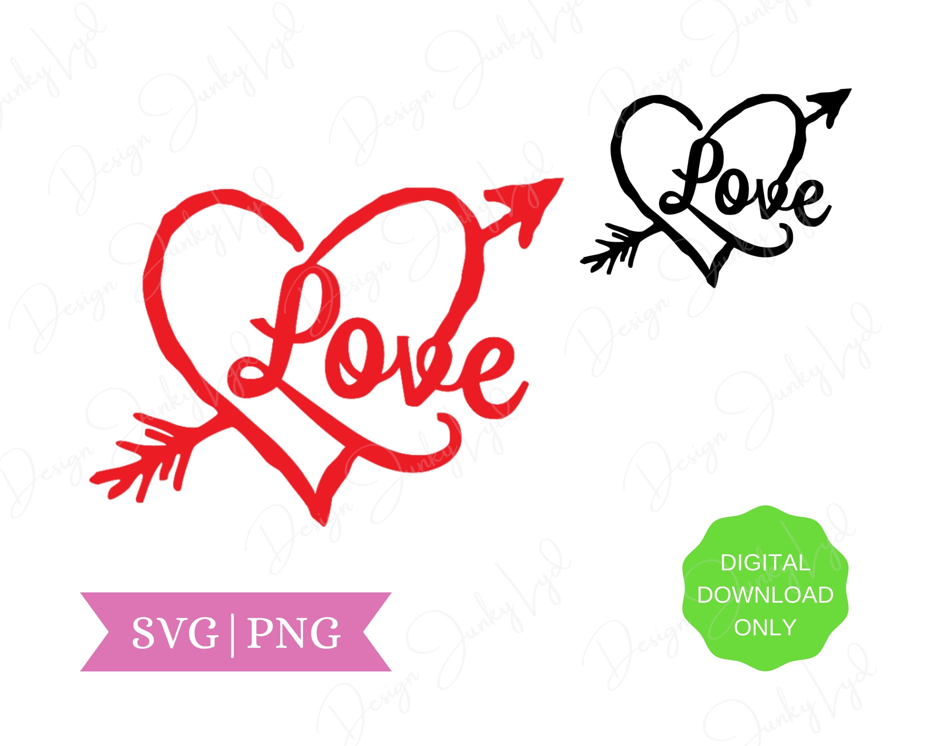 Love Svg Heart Svg Heart With Arrow Svg Valentine's Day | Etsy