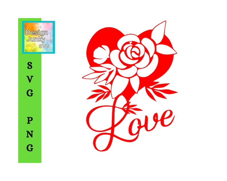 Love SVG, Hearts SVG, Heart With Rose Svg, Happy Valentine's Day Svg ...
