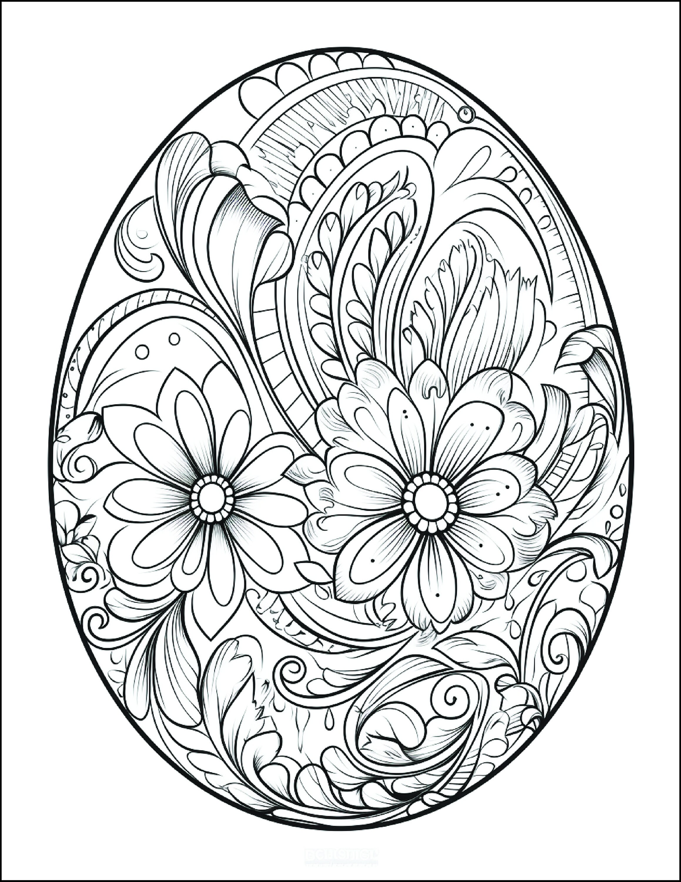Easter Egg Coloring Pages, 40 Printable Pages for Kids, Boys, Girls ...
