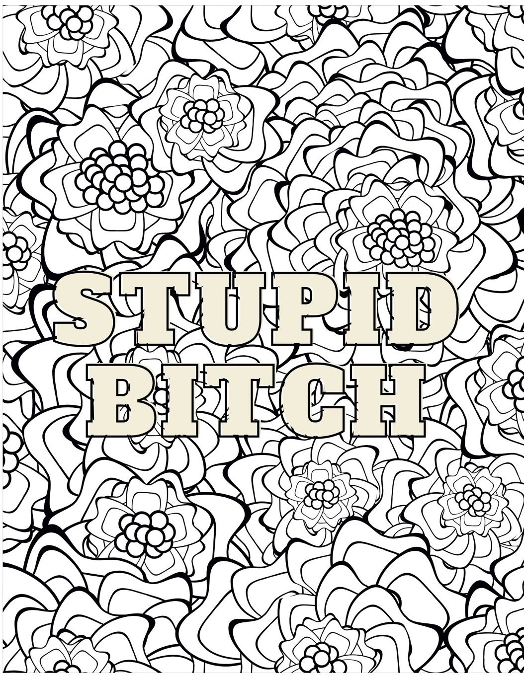 Adult Coloring Pages Flowers, Insults and Swearing - Etsy Australia
