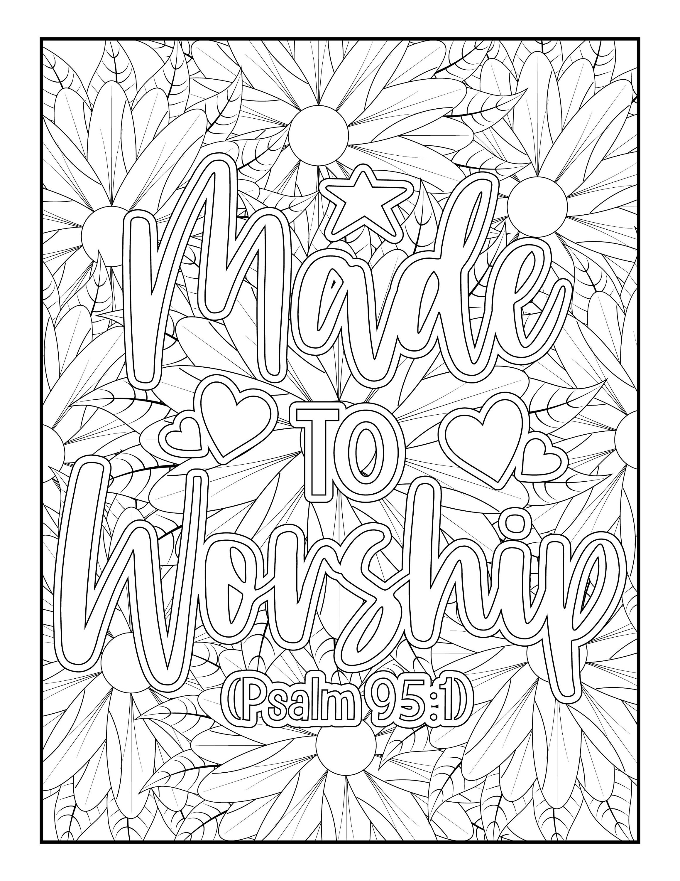 Bible Verse Scripture Coloring Book, Faith Based Coloring Book, Bible ...