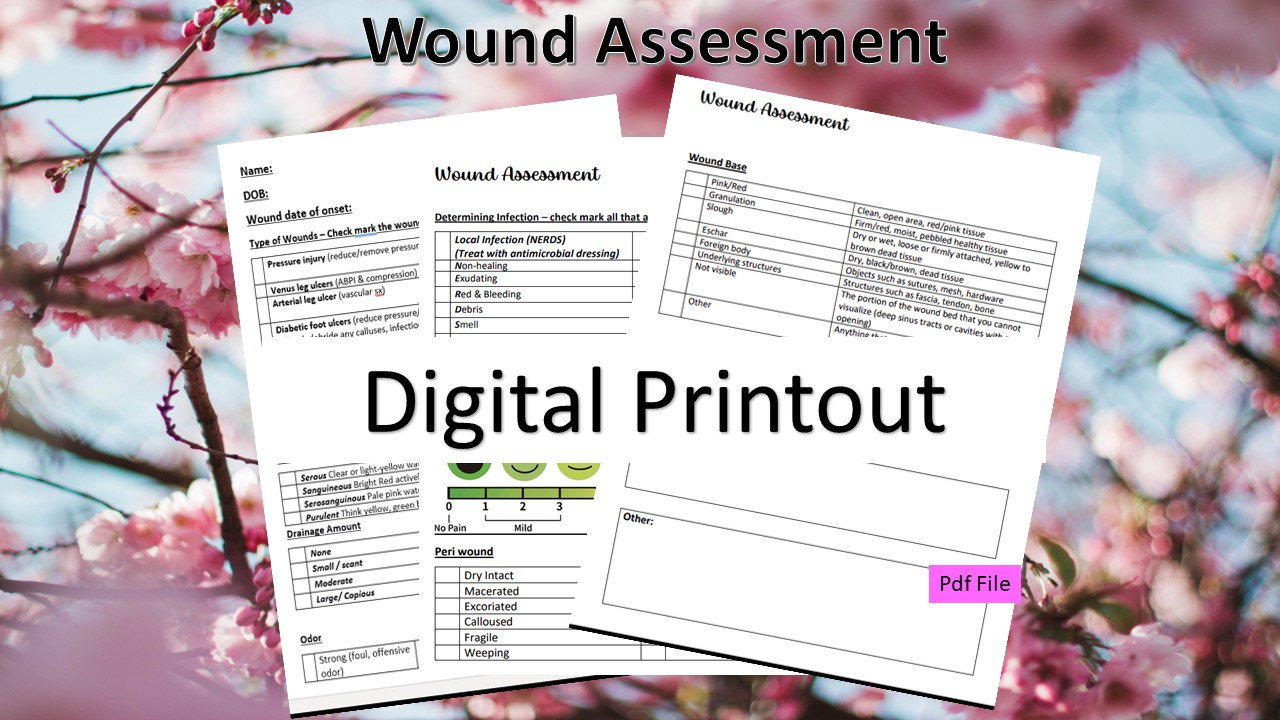 Wound Assessment Chart Template