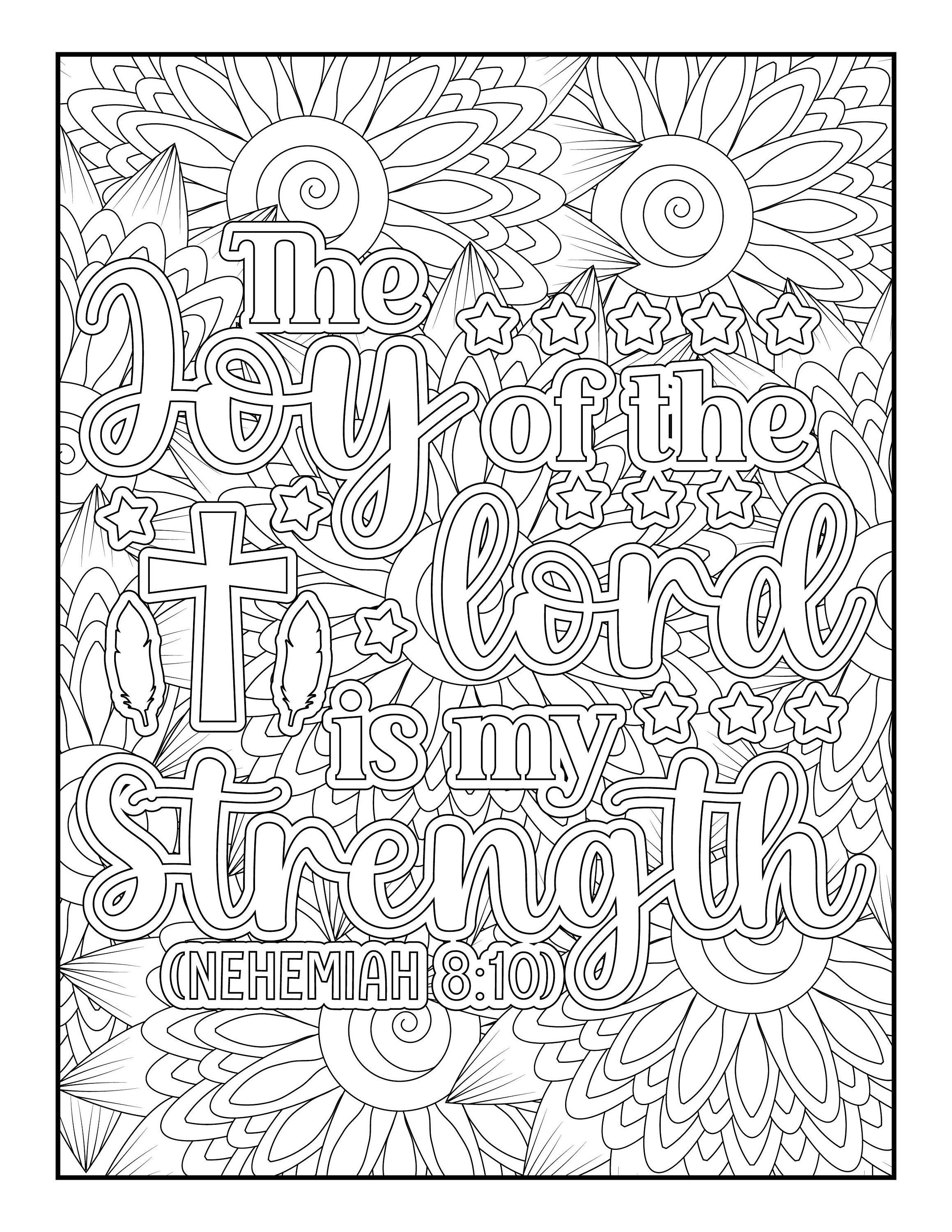 Bible Verse Scripture Coloring Book, Faith Based Coloring Book, Bible ...