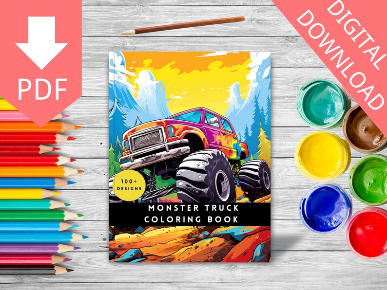 100+ Monster Truck Coloring Sheet, Monster Truck Coloring Book, INSTANT ...