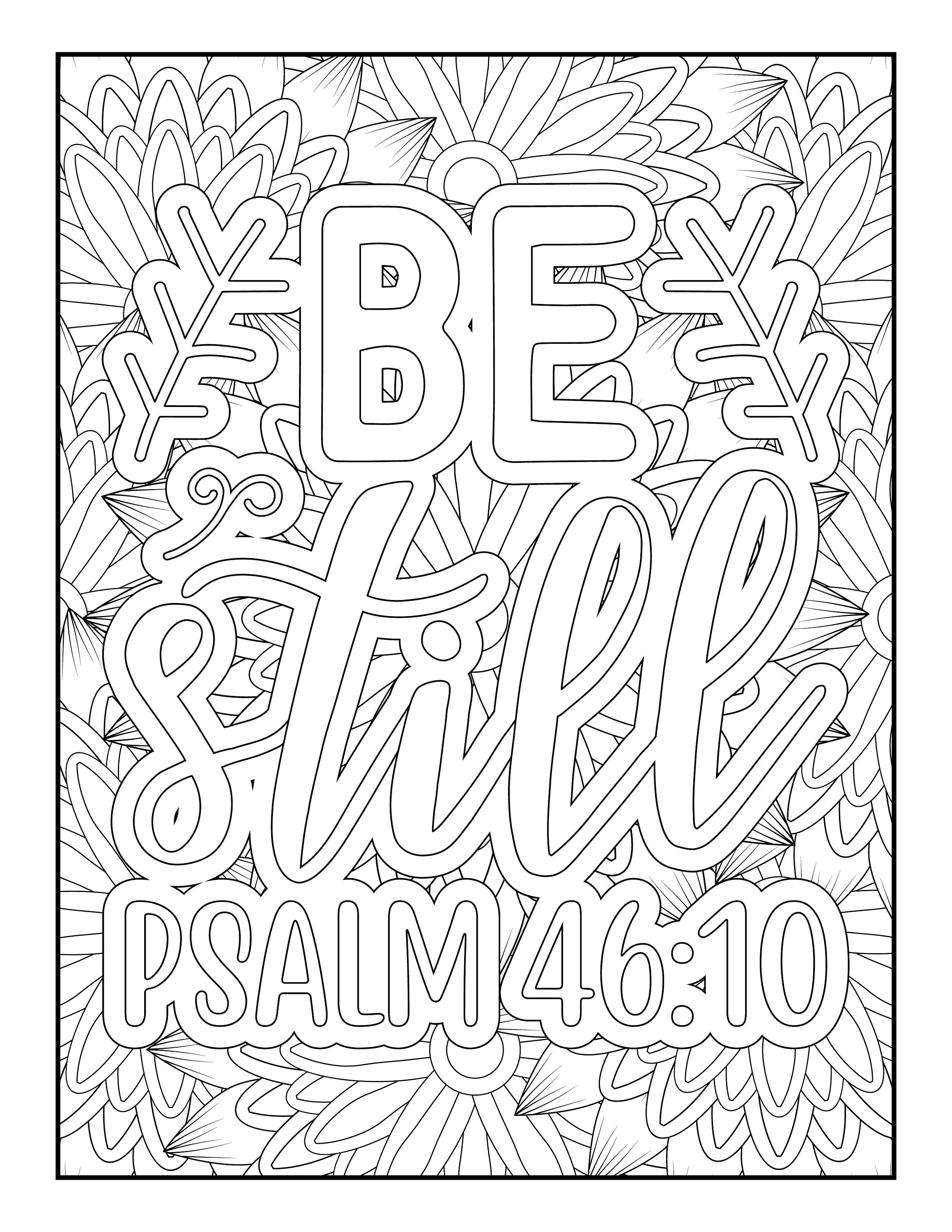Bible Verse Scripture Coloring Book, Faith Based Coloring Book, Bible ...