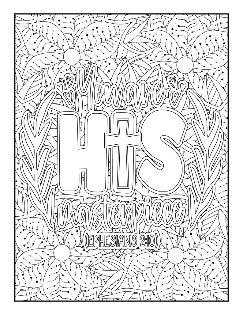 Bible Verse Scripture Coloring Book, Faith Based Coloring Book, Bible ...