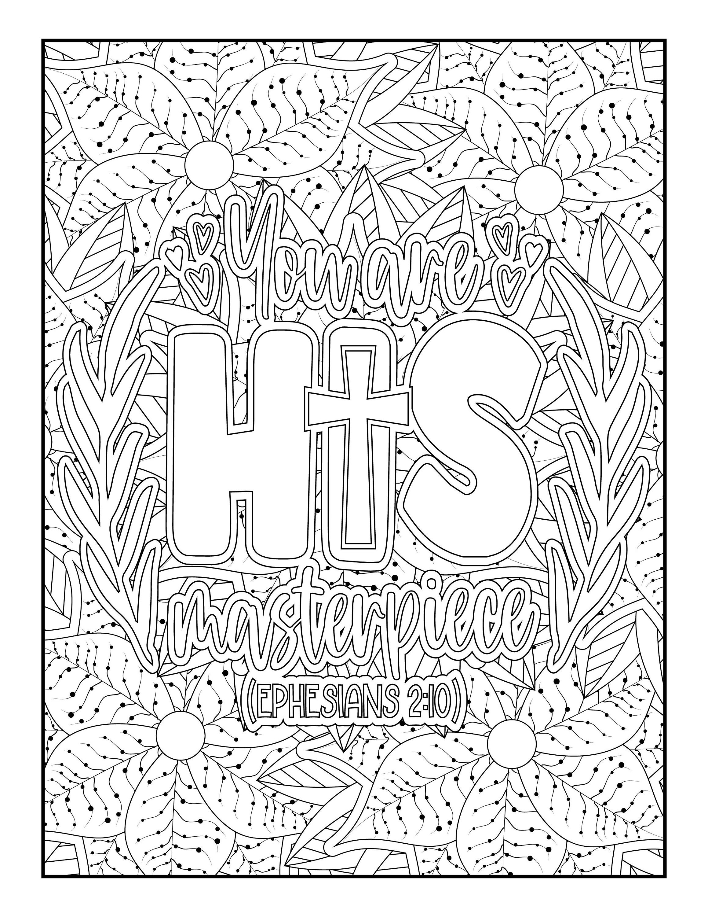 Bible Verse Scripture Coloring Book, Faith Based Coloring Book, Bible ...
