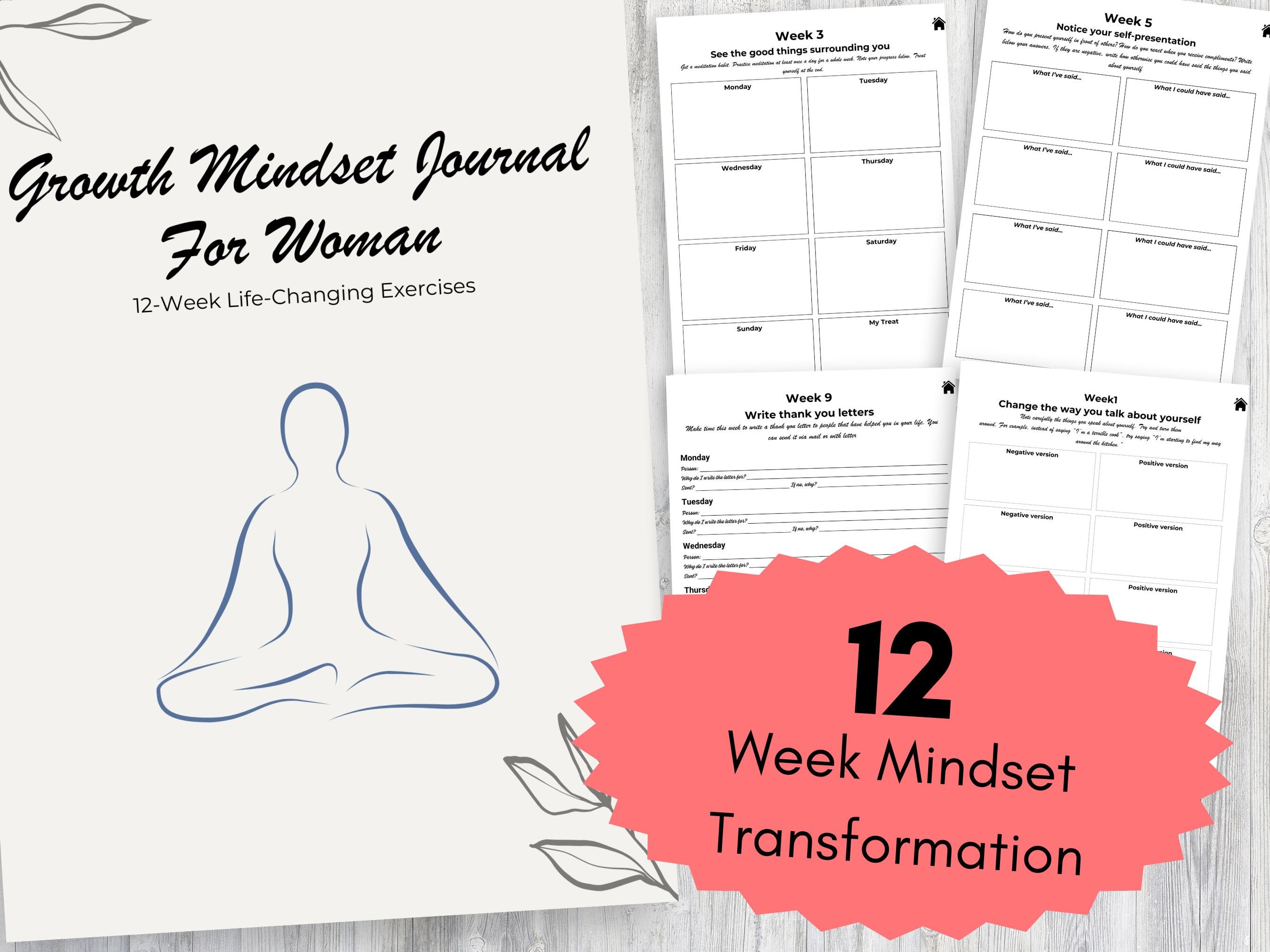 Growth Mindset Journal for Women, Printable Mindset Journal, Mindset ...