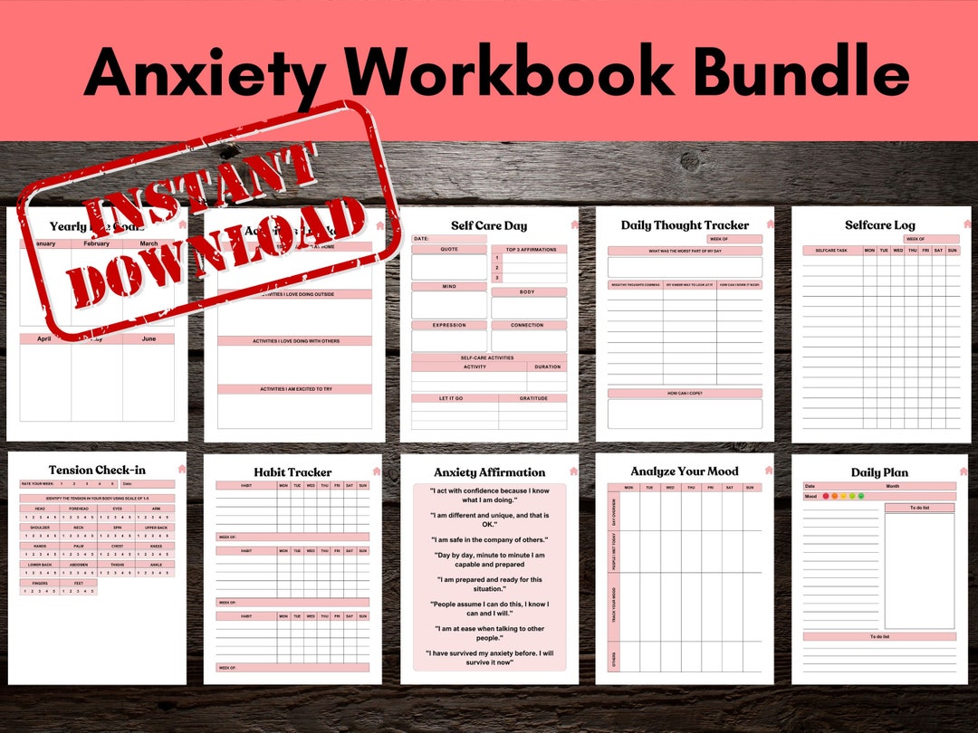 Anxiety Journal Bundle, Anxiety Worksheets, Therapy Tools, Therapy ...
