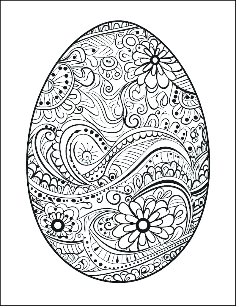 Easter Egg Coloring Pages, 40 Printable Pages for Kids, Boys, Girls ...