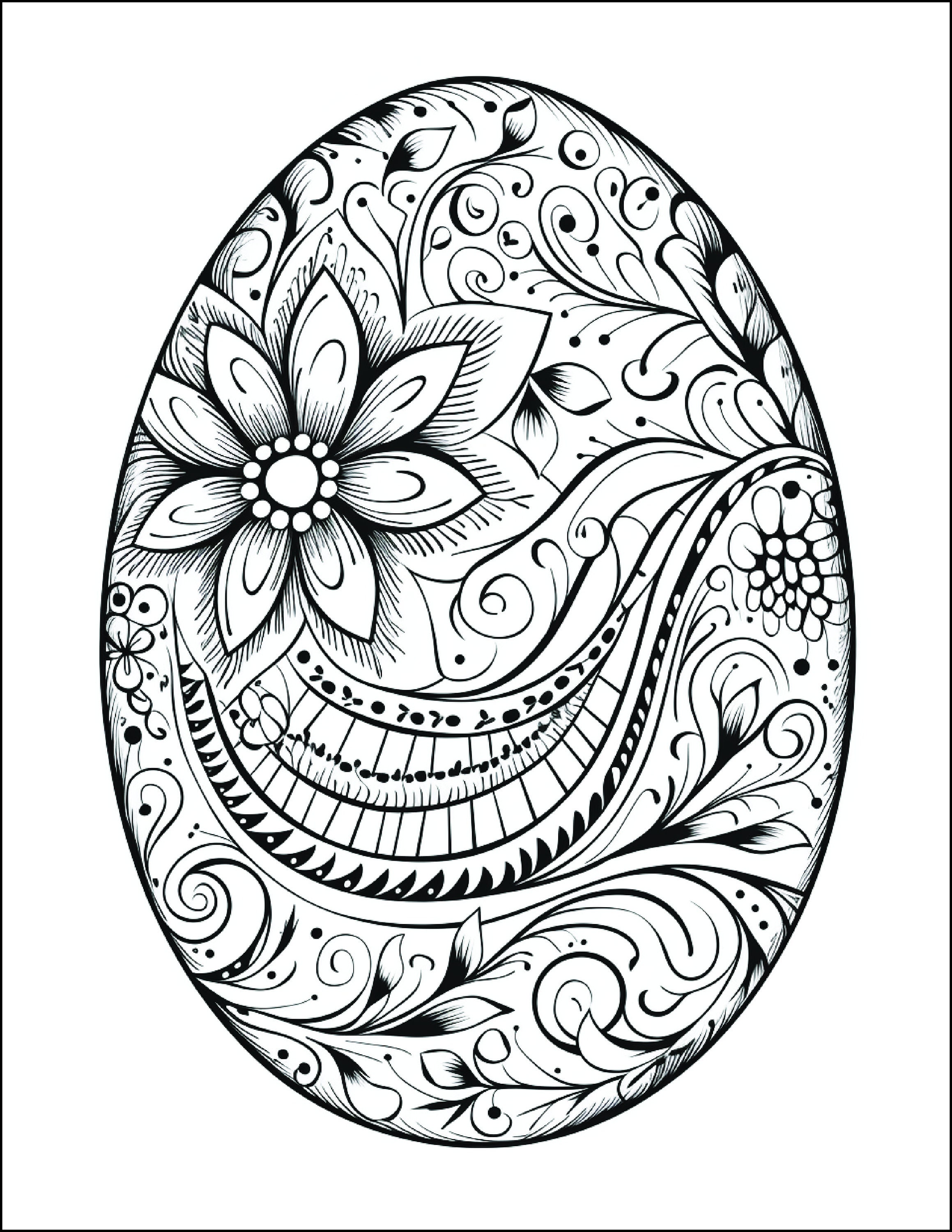 Easter Egg Coloring Pages, 40 Printable Pages for Kids, Boys, Girls ...