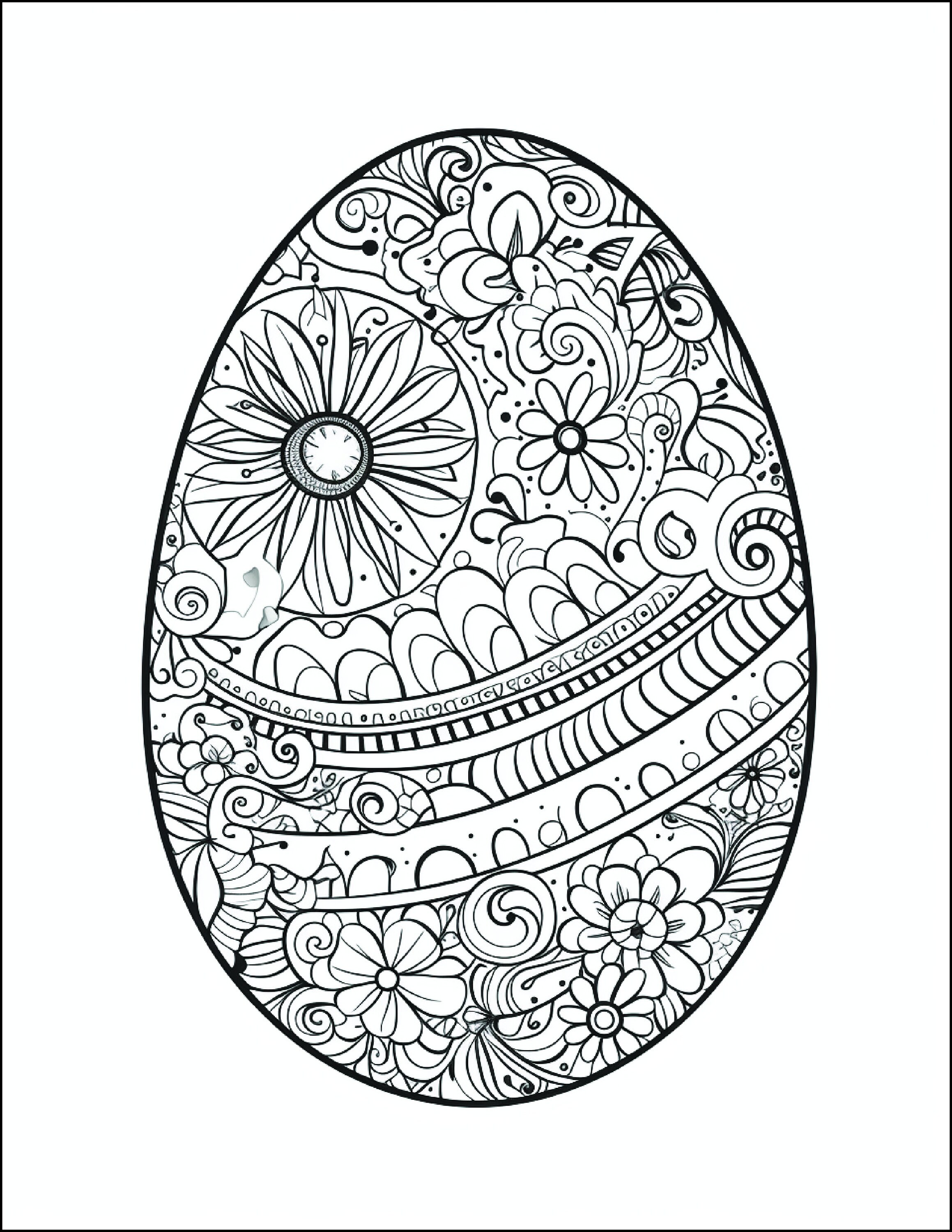 Easter Egg Coloring Pages, 40 Printable Pages for Kids, Boys, Girls ...