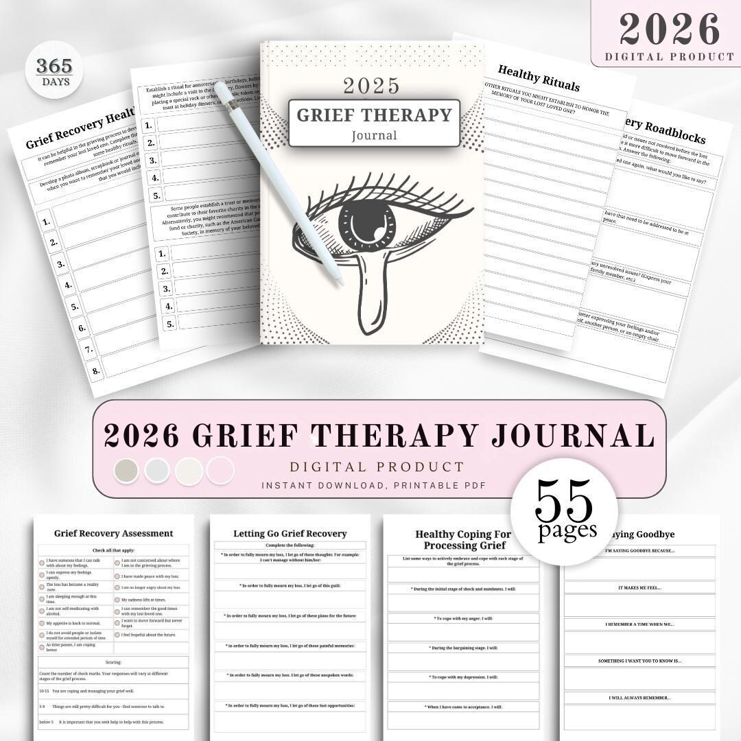 2026 Grief Therapy Journal, Grief Therapy Journal, Healing Journal ...
