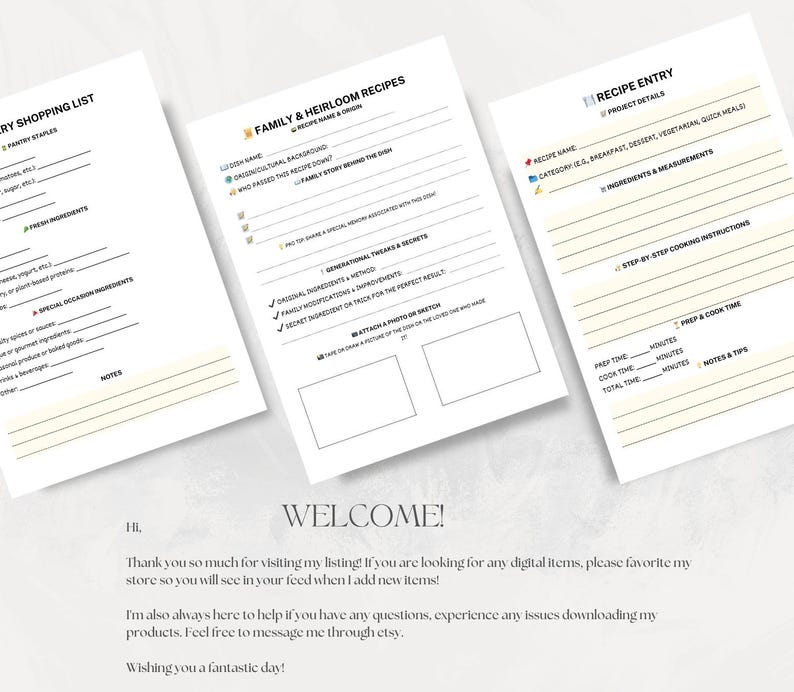 Recipe Organizer | Printable Recipe Cards and Meal Prep Sheets ...
