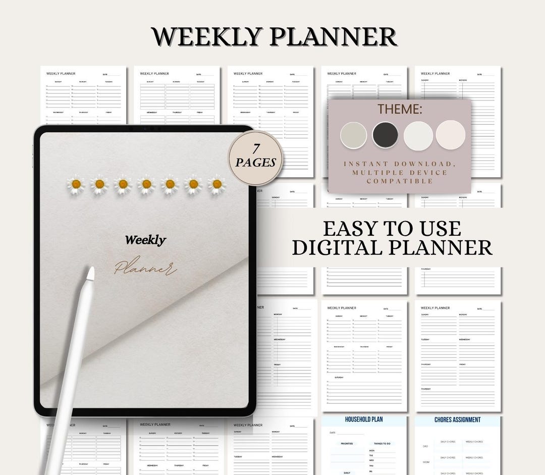 Weekly Planner | Printable Task Organizer, Habit Tracker & Priority ...