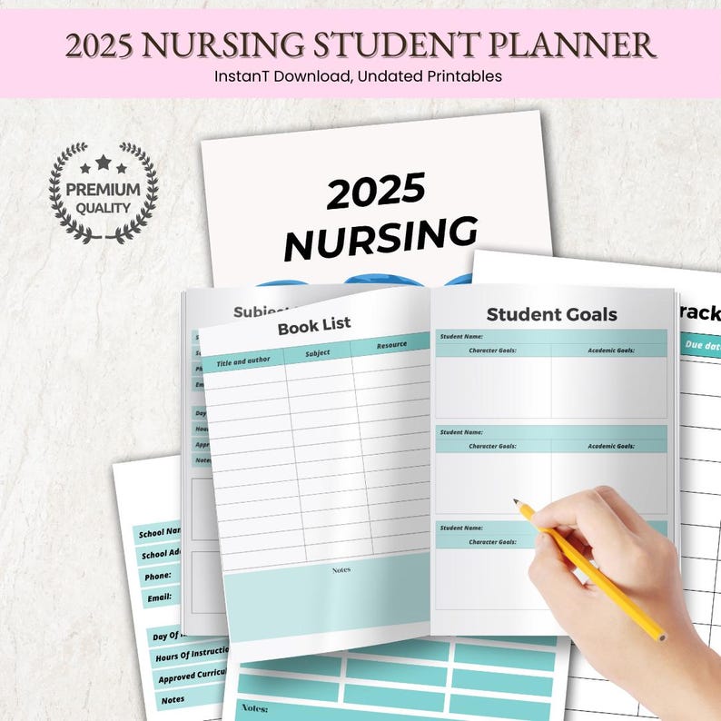 2025 Nursing Student Planner, Nurse Gift, Weekly Academic Planner ...