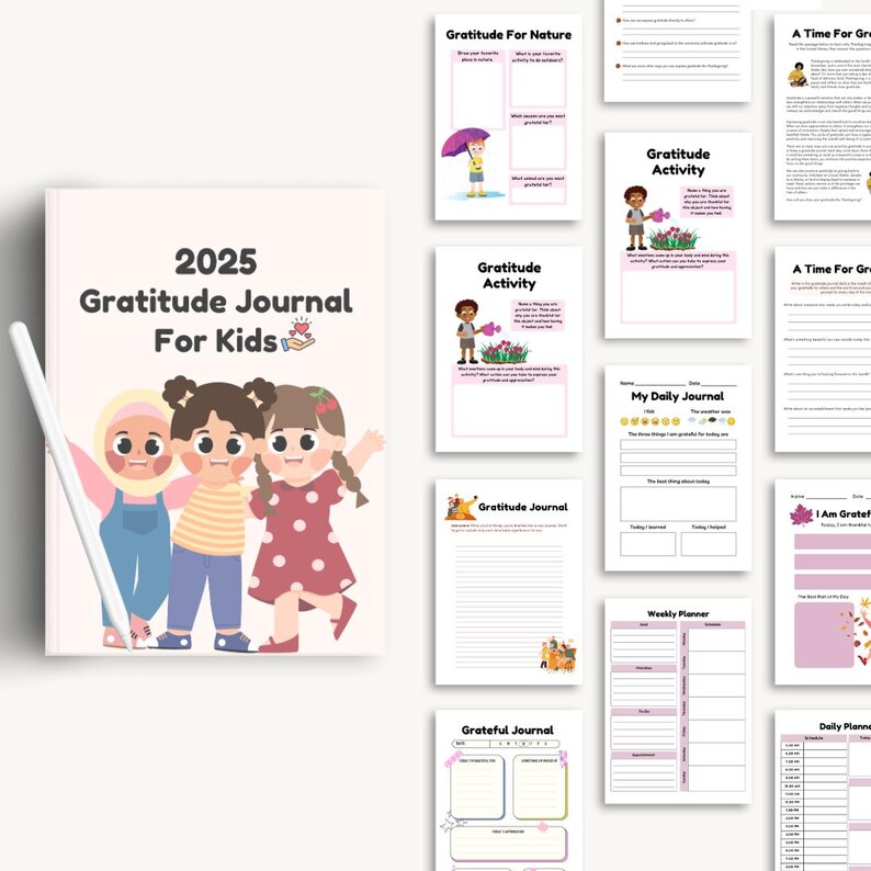 2025 Gratitude Journal for Kids, Children's Diary, Kids Writing ...