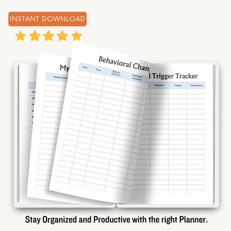 Autism Planner With Daily Schedule, Weekly Organizer, Therapy Tracker ...