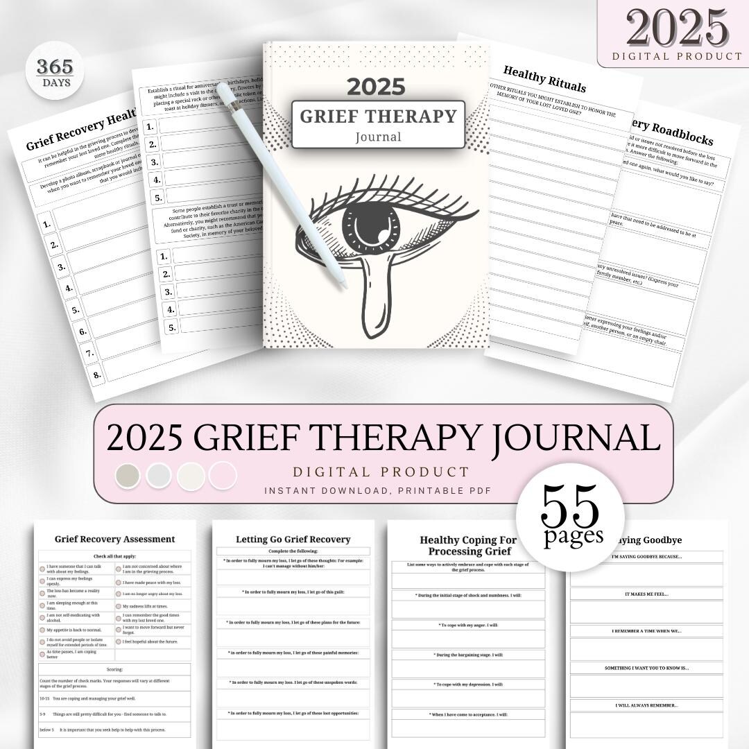 2025 Grief Therapy Journal, Grief Therapy Journal, Healing Journal ...