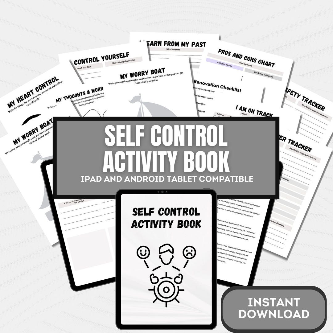 Self Control Activity Book | Mental Health | Self Control - Etsy