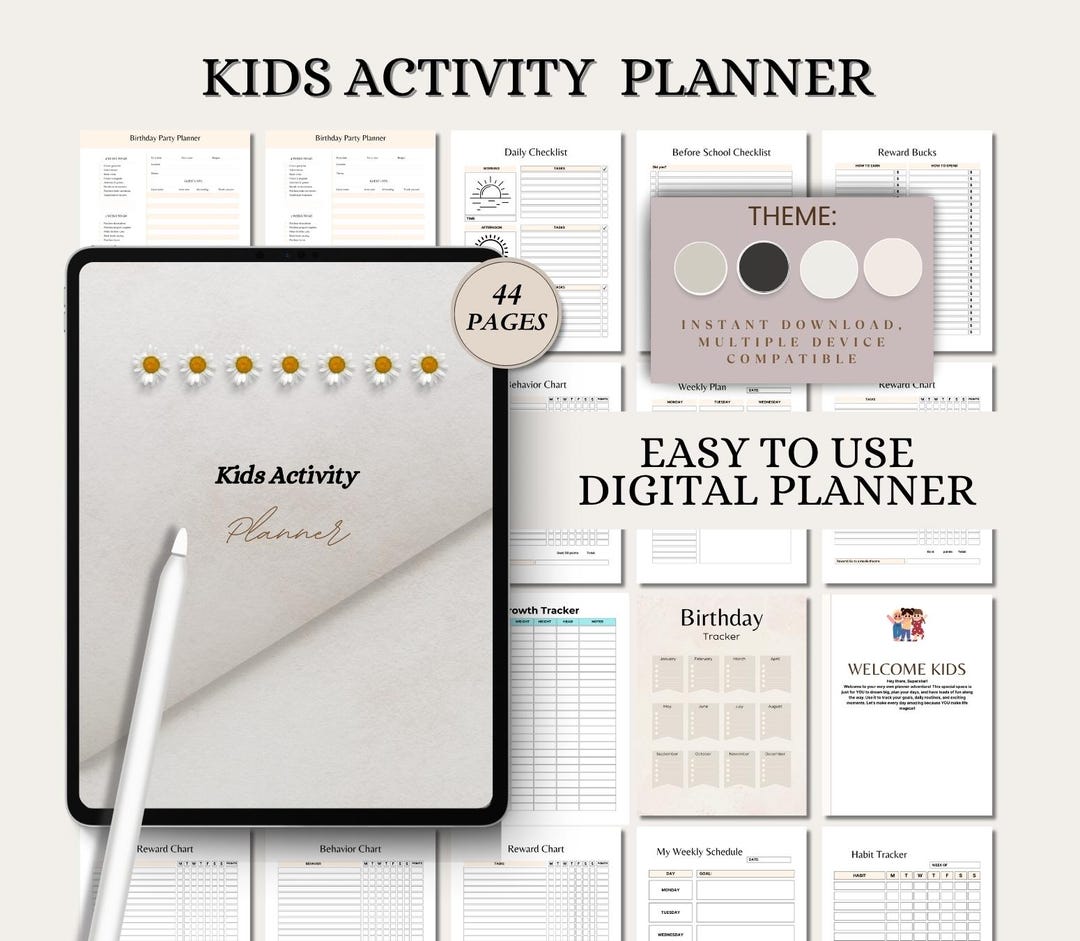 Kids Activity Planner | Printable Daily Schedule & Fun Tracker | Screen ...