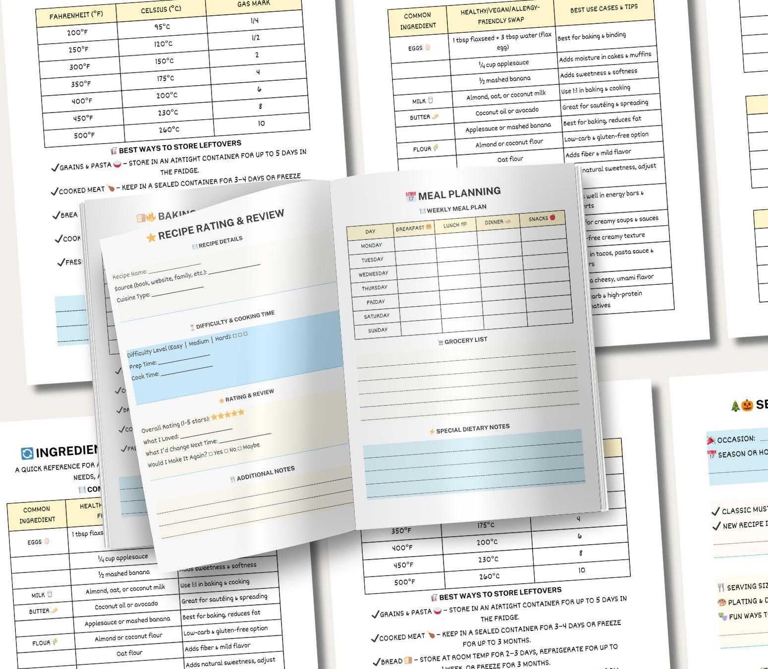 Recipe Organizer | Printable Recipe Cards and Meal Prep Sheets ...