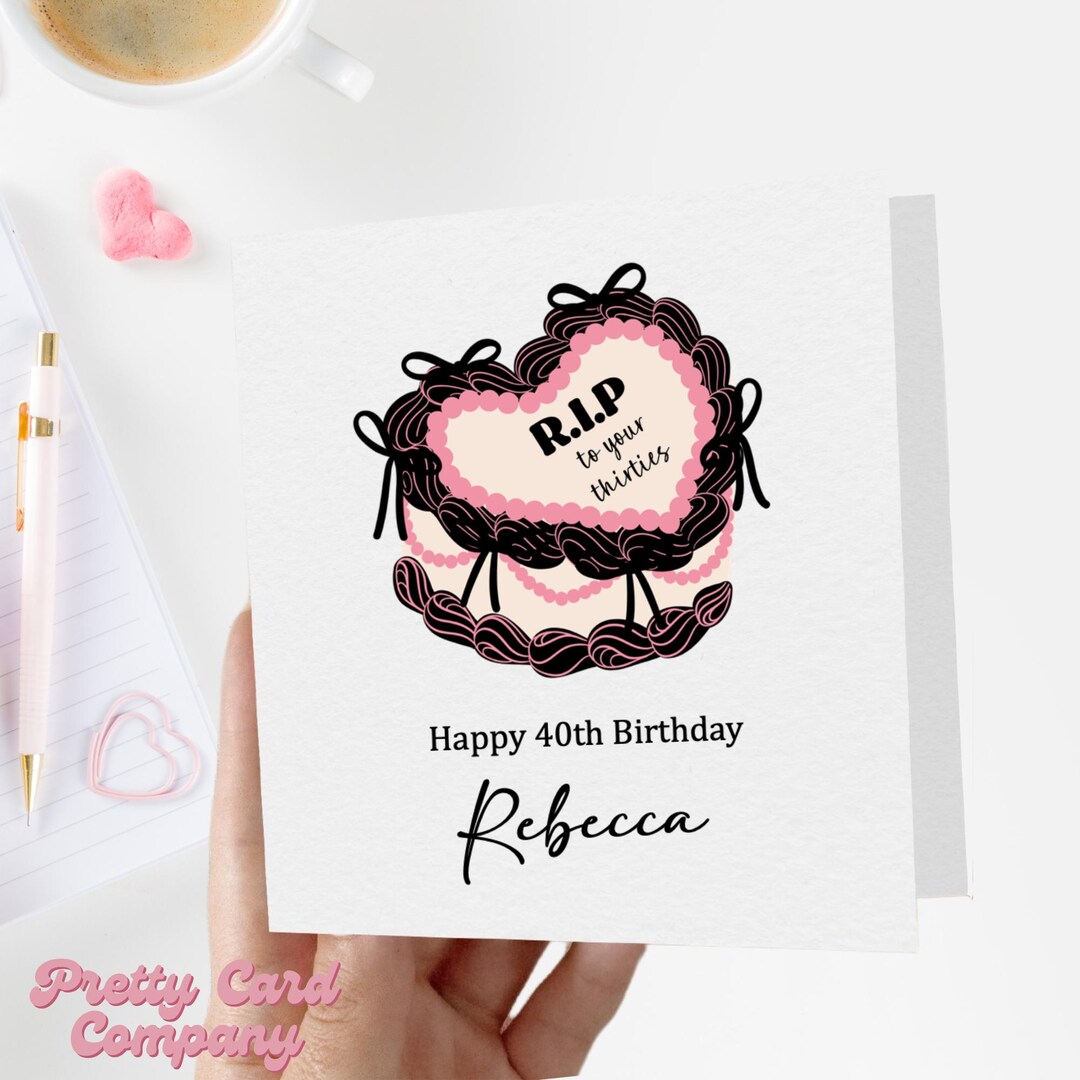 Personalised 40th Birthday Card, 40th Birthday Card for Her, 40th ...
