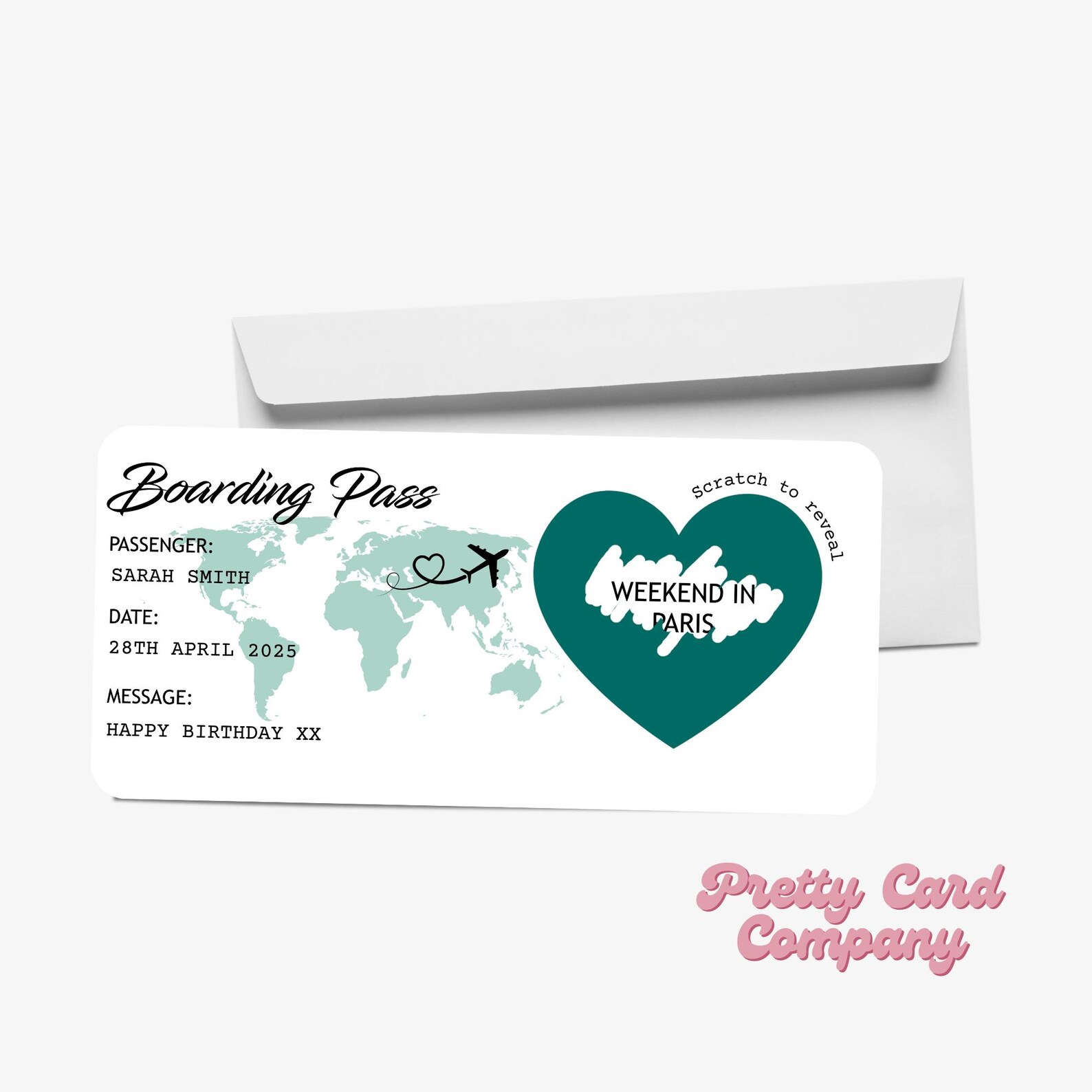 Scratch off Boarding Pass, Custom Boarding Scratch Surprise Card ...