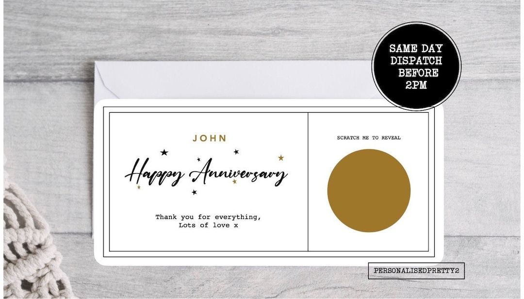 Anniversary Scratch Gift Voucher, Gift Card Reveal, Surprise Ticket ...