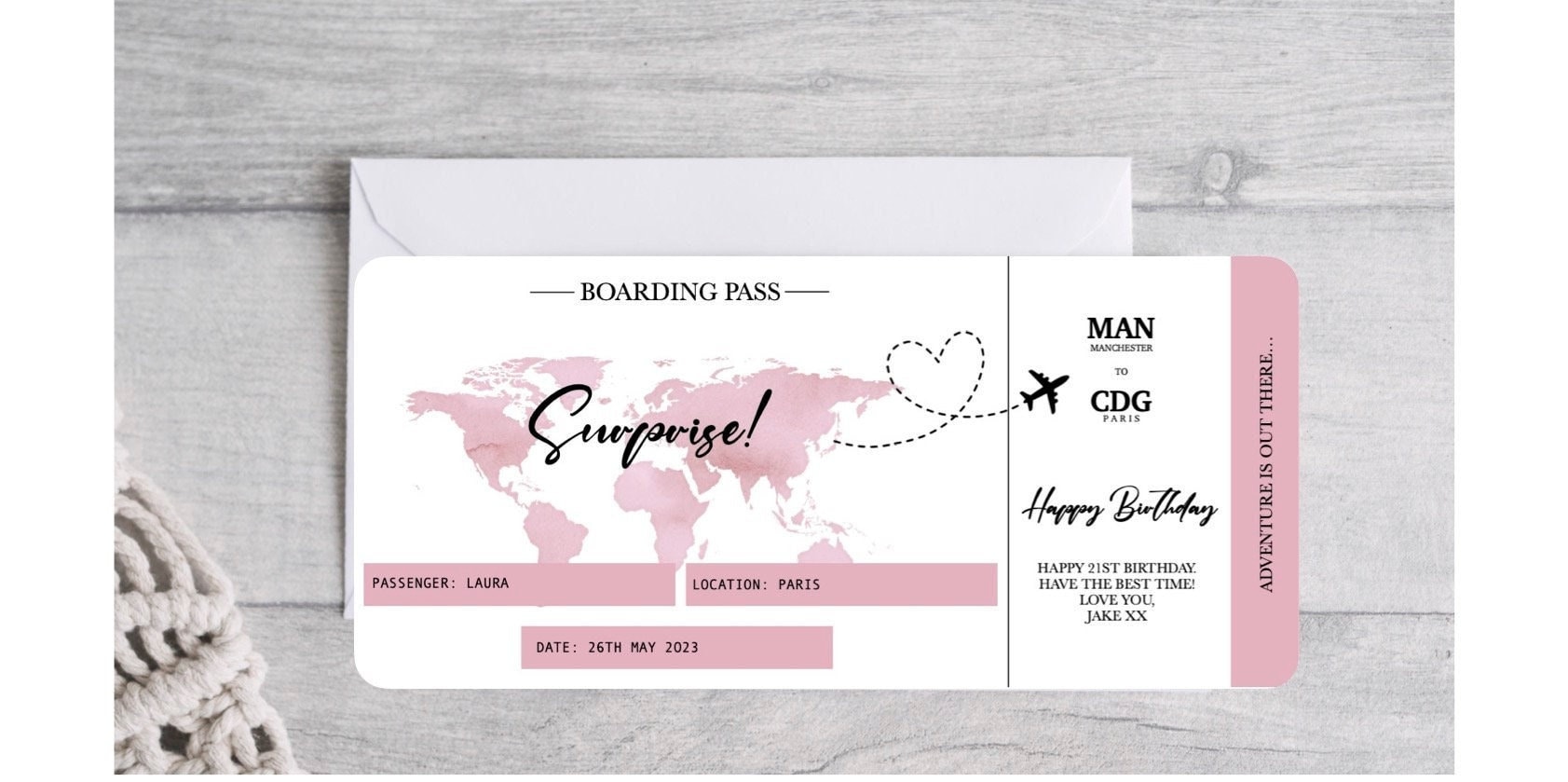Custom Surprise Boarding Pass Personalised Boarding Card - Etsy