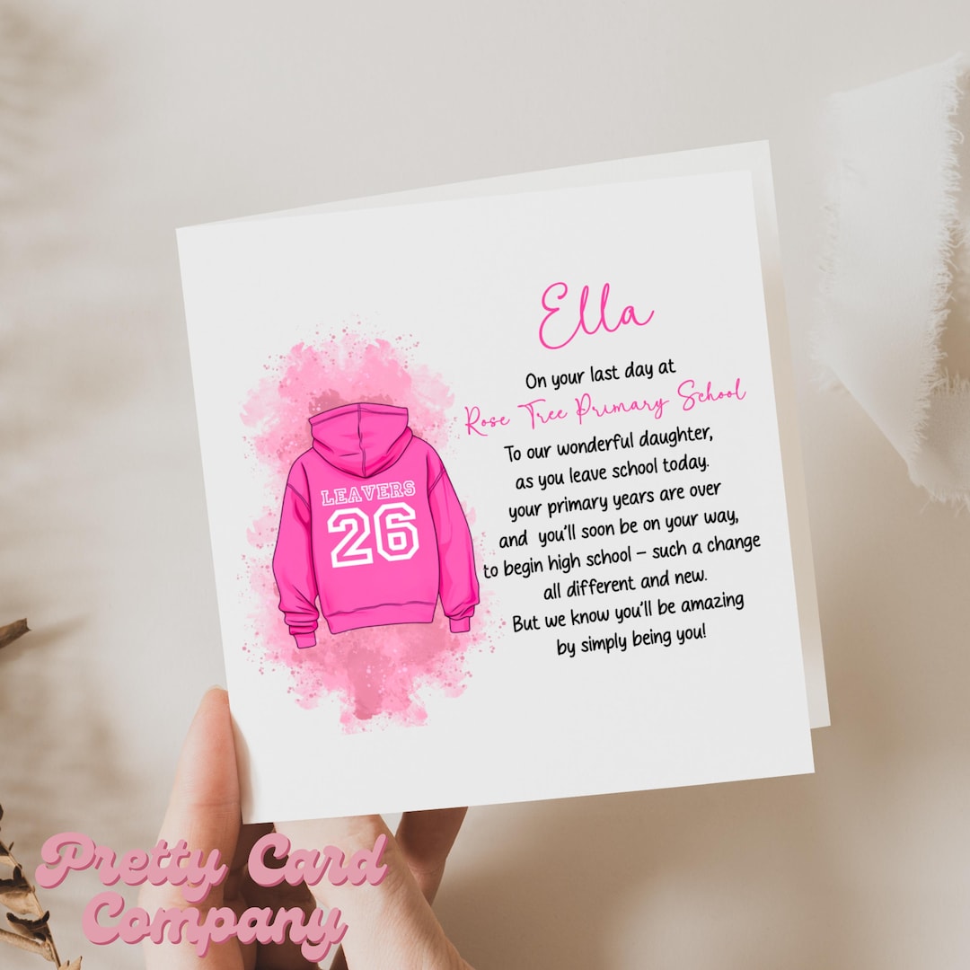 Personalised School Leaver Card, Last Day at Primary, Class of 2026 ...