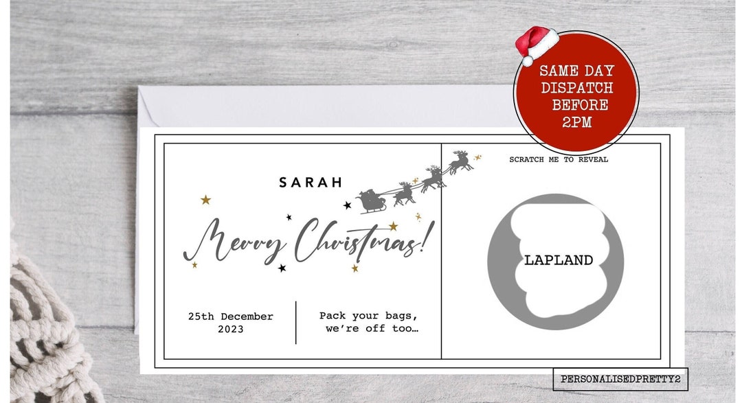 Personalised Scratch Surprise Boarding Pass,christmas Boarding Card ...
