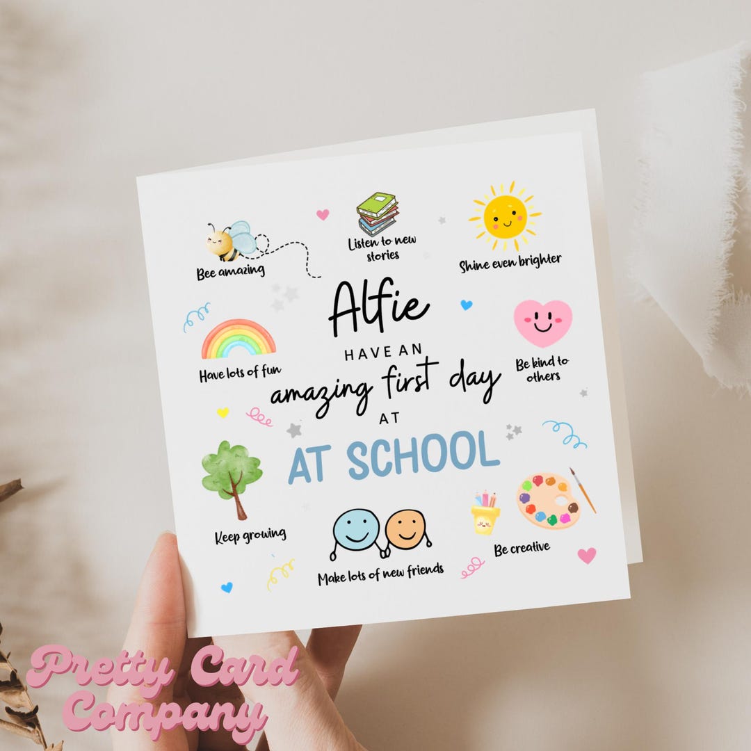 Personalised First Day at School Card, Primary School Card, New School ...