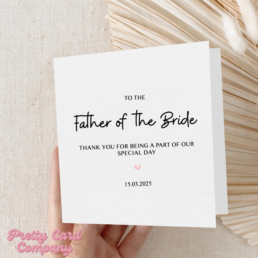 Father of the Bride Card, Personalised Mother of the Bride Card, Thank ...