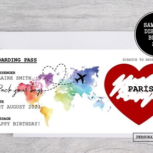 Scratch off Scratch Surprise Boarding Pass, Personalised Boarding Card ...