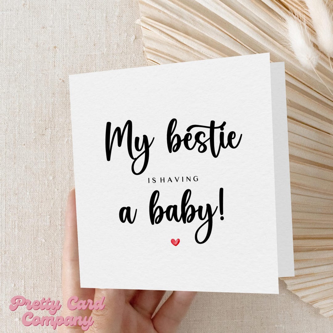 Best Friend Pregnant Card, Card for Bestie, Best Friend Pregnancy Card ...
