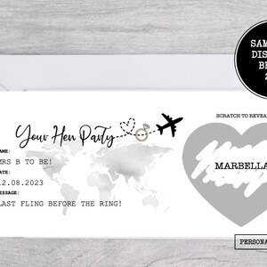 Hen Do Scratch Surprise Ticket, Bride to Be Hen Do, Bridal Party, Hen ...
