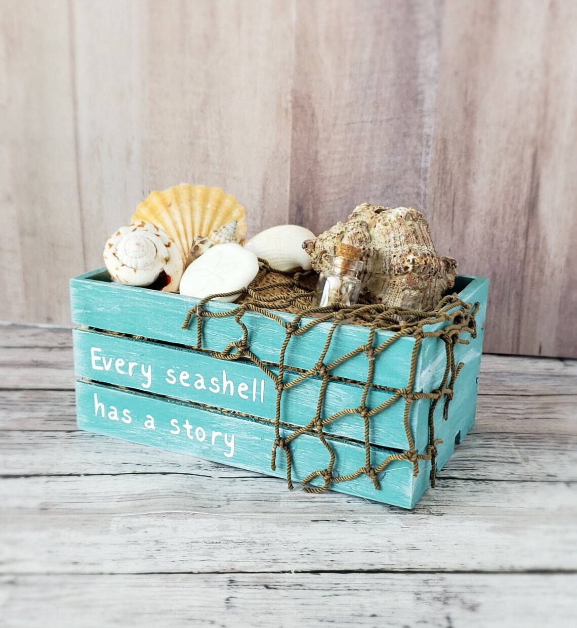 Mini Wooden Beach Crate Beach Decor Personalize Seashell - Etsy