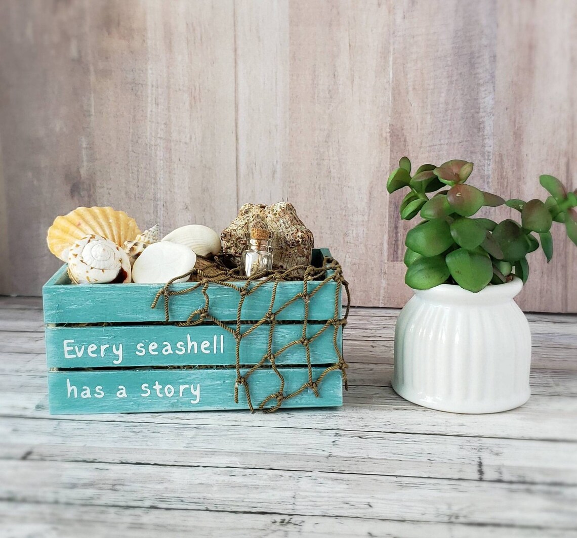 Mini Wooden Beach Crate Beach Decor Personalize Seashell - Etsy