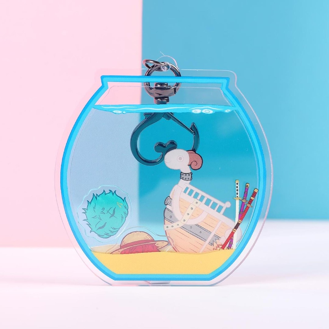 Zolu Fishbowl Shaker Keychain | Pirate Anime Comfort Character Charm ...