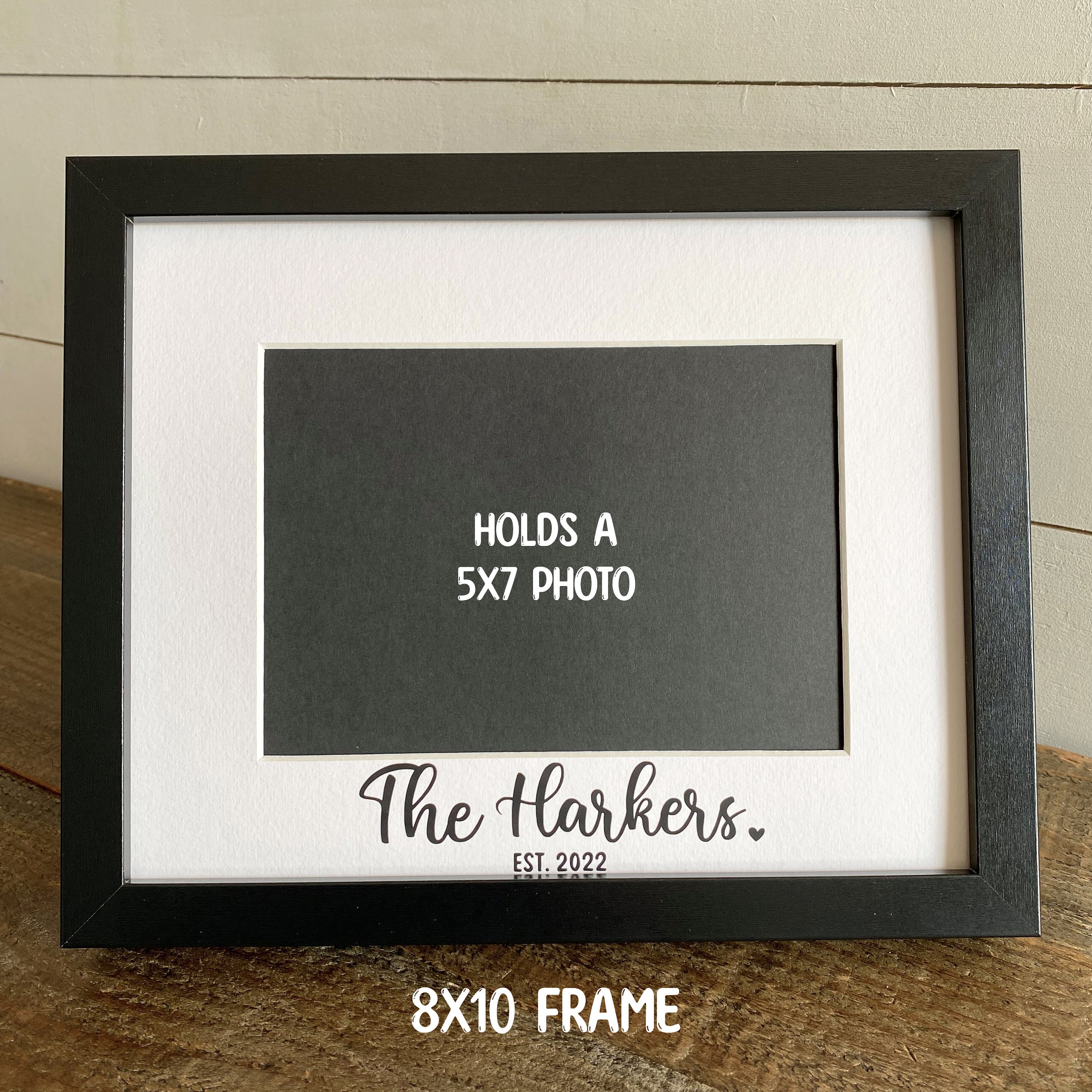 Personalized 5x7 Wedding Photo Frame, Custom Couples Gift, Black or ...
