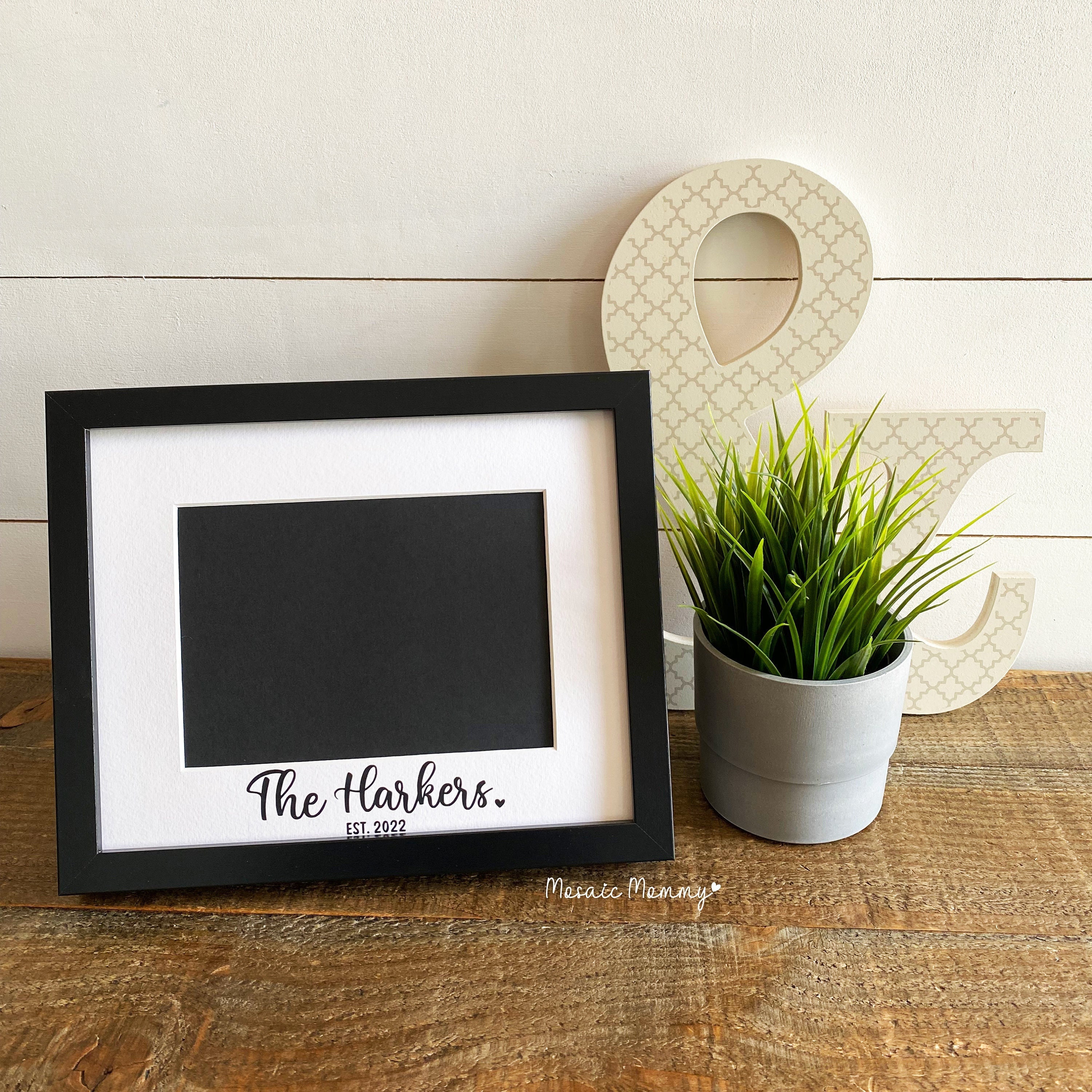 Personalized 5x7 Wedding Photo Frame, Custom Couples Gift, Black or ...
