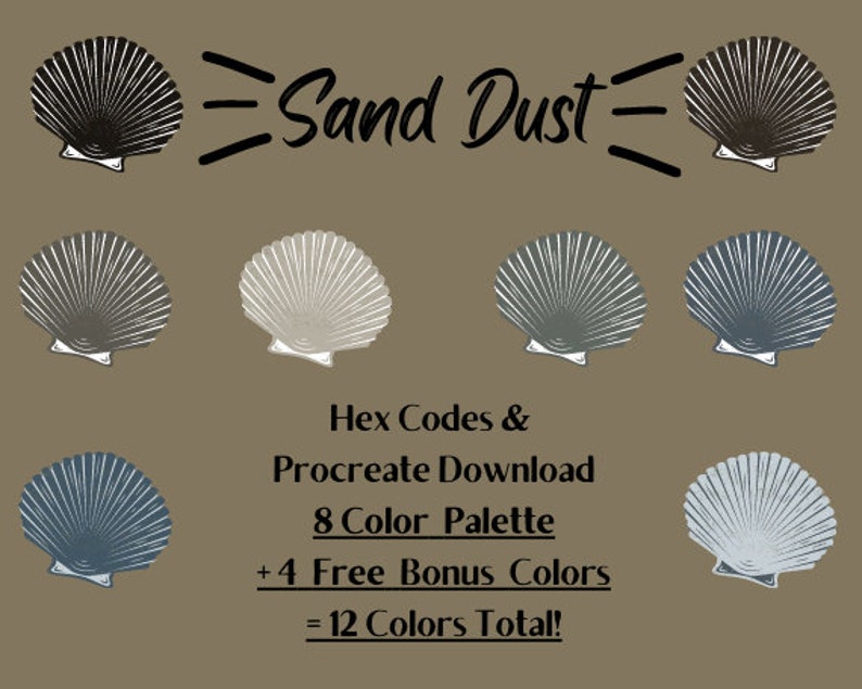 Sand Dust Color Palette Download Procreate Hex Code - Etsy