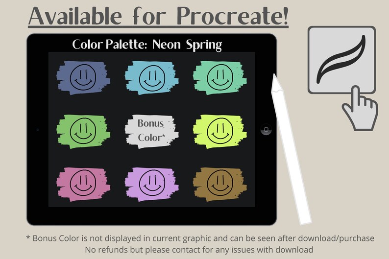 Neon Spring Color Palette Download Procreate Hex Code - Etsy