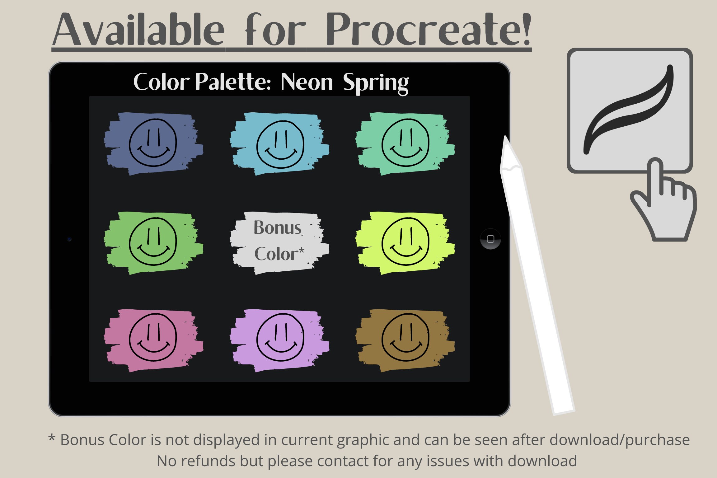 Neon Spring Color Palette Download Procreate Hex Code - Etsy