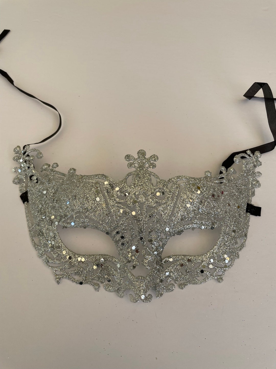Sparkly Silver Mask - Etsy