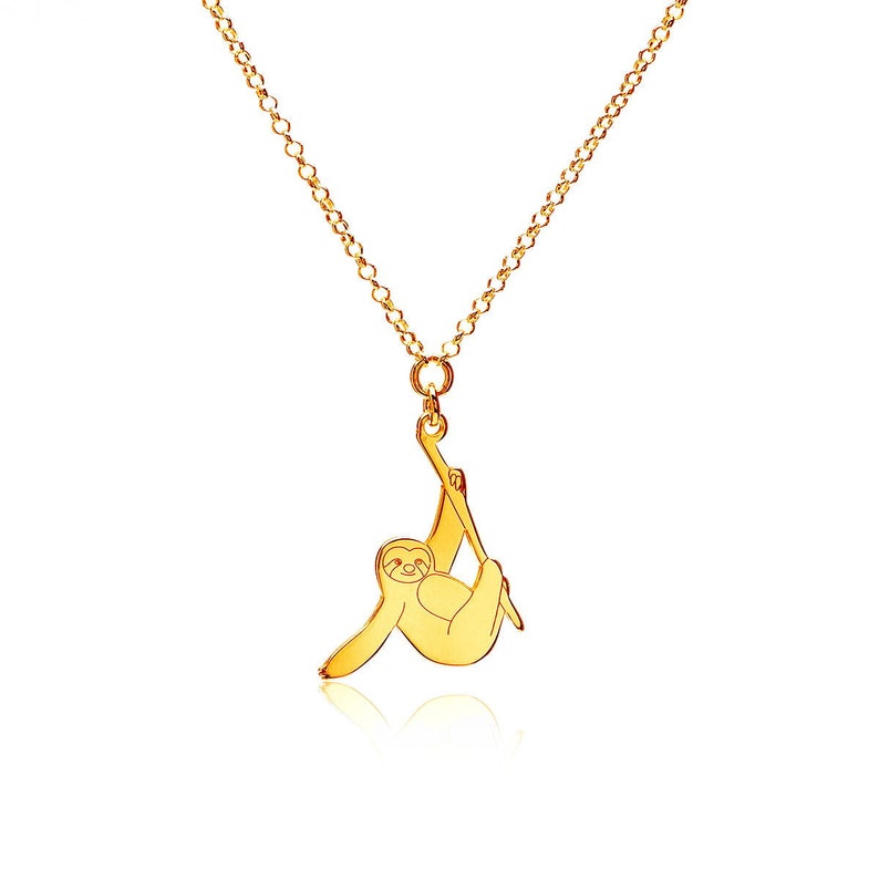 Sterling Silver Sloth Necklace, Girl Jewelry, Minimalism Jewelry ...